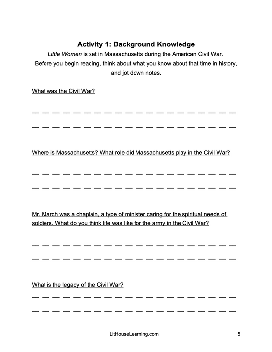 Little Women Novel Study – LitHouse Learning