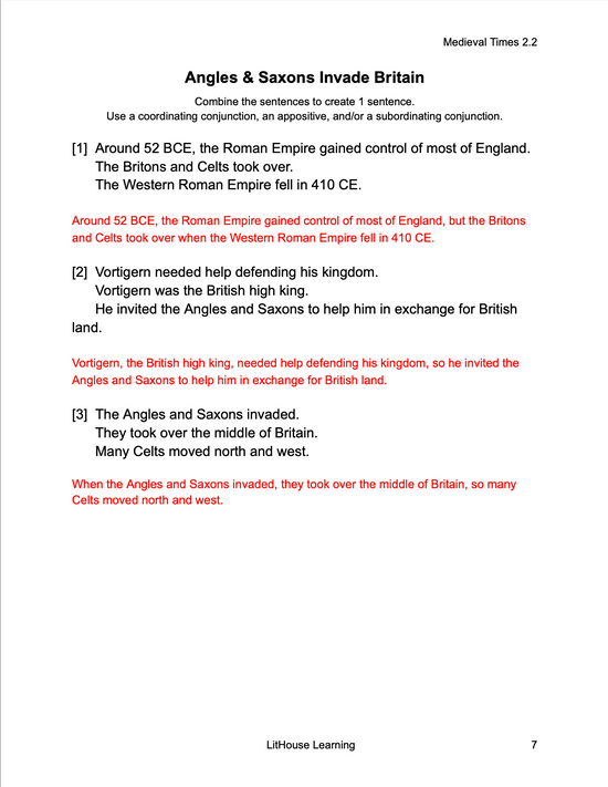 World History: Medieval Times Writing Workbook – LitHouse Learning