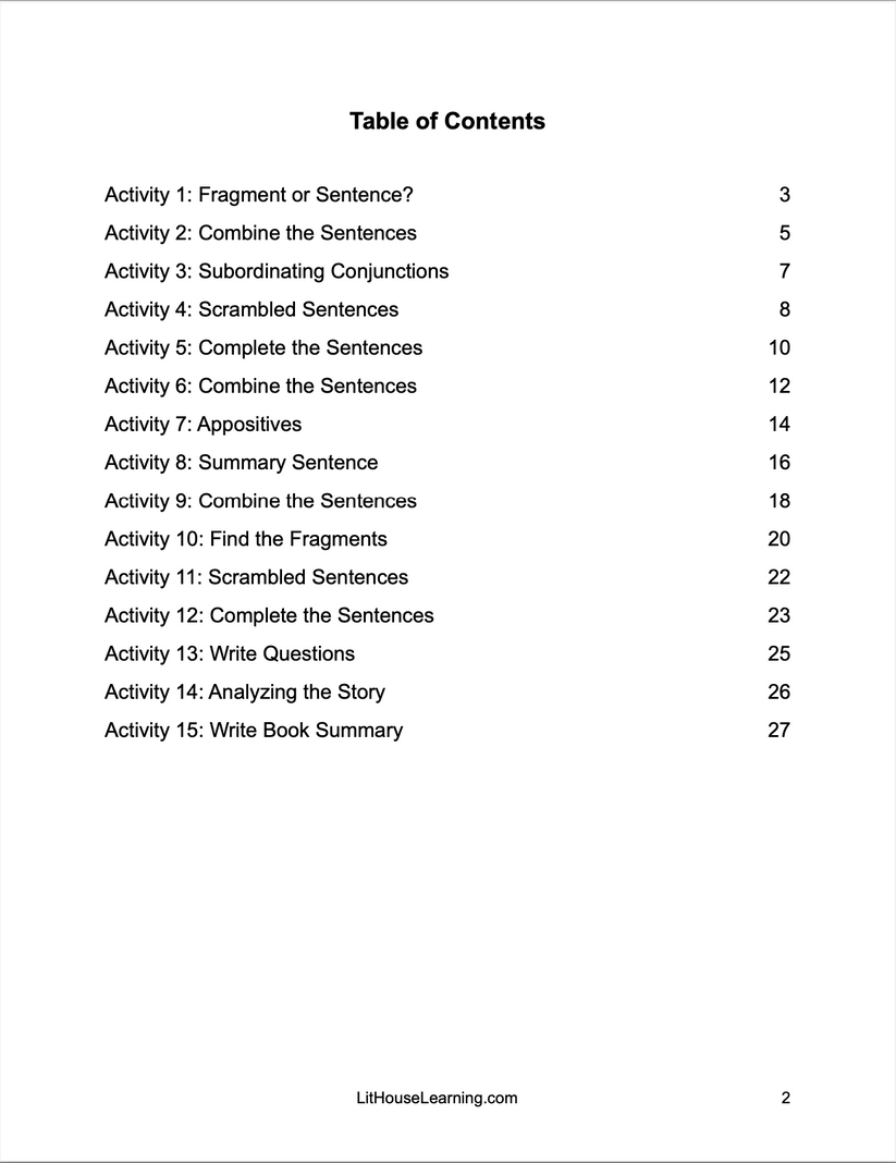 Wish Novel Study – LitHouse Learning