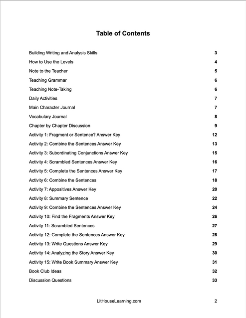 Wish Novel Study – LitHouse Learning