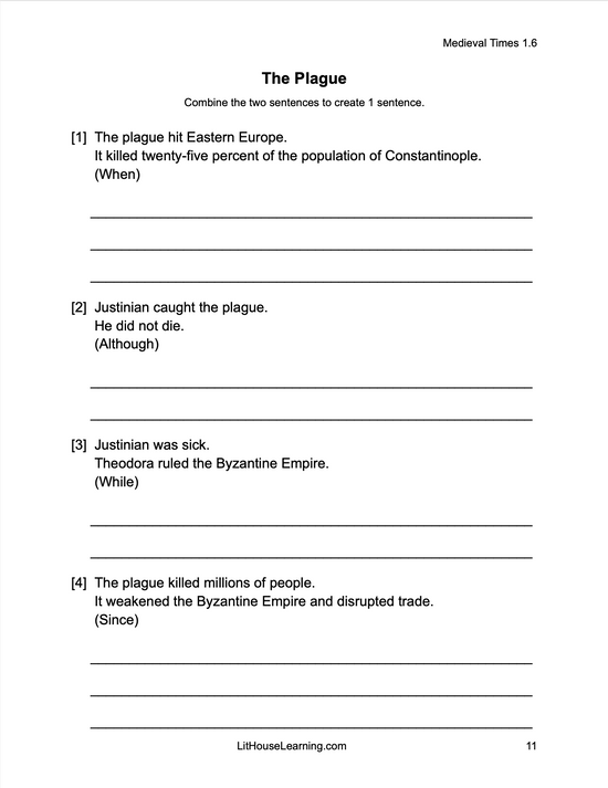 World History: Medieval Times Writing Workbook – LitHouse Learning