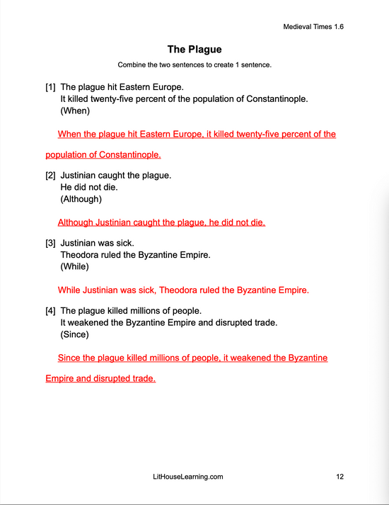 World History: Medieval Times Writing Workbook – LitHouse Learning